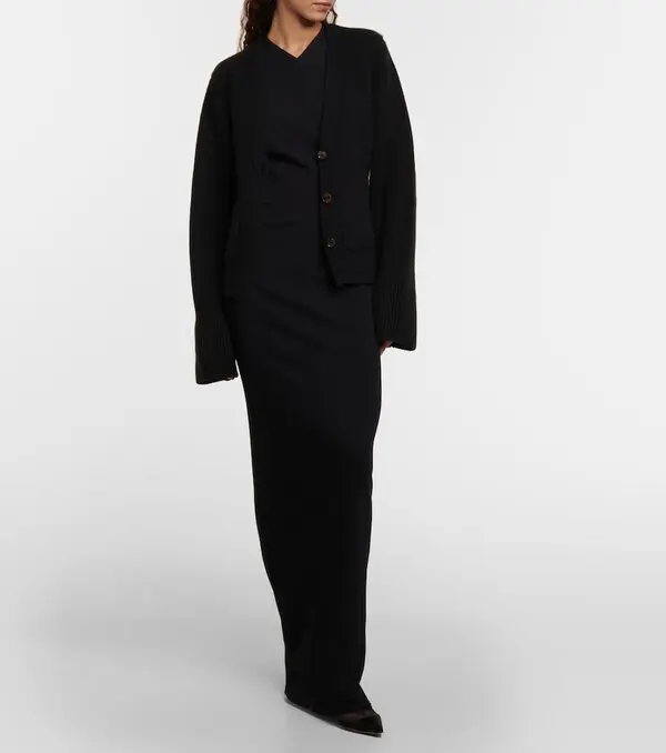 Khaite Scarlet Cashmere-blend Cardigan - Black