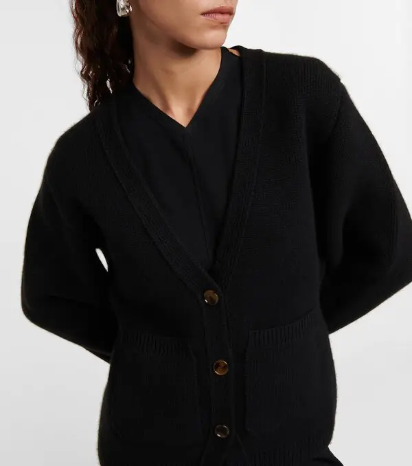 Khaite Scarlet Cashmere-blend Cardigan - Black