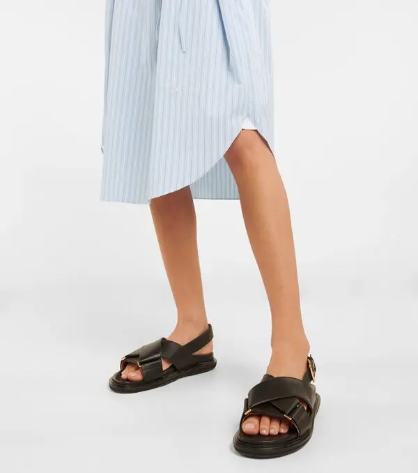 Marni Fussbett Leather Sandals - Black