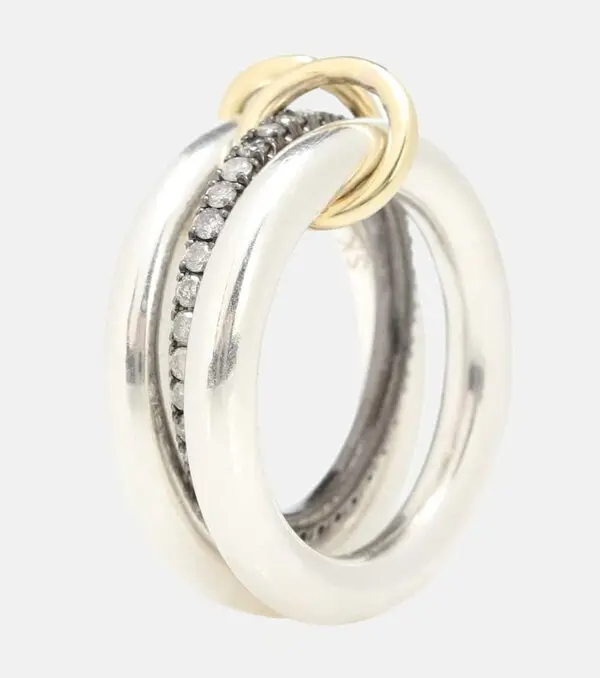 SPINELLI KILCOLLIN Libra Noir Sterling And 18kt Gold Rings With Diamonds - Silver