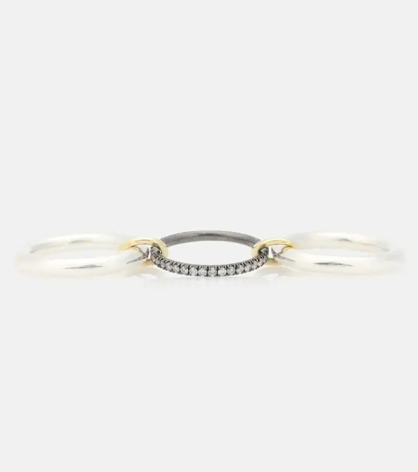 SPINELLI KILCOLLIN Libra Noir Sterling And 18kt Gold Rings With Diamonds - Silver