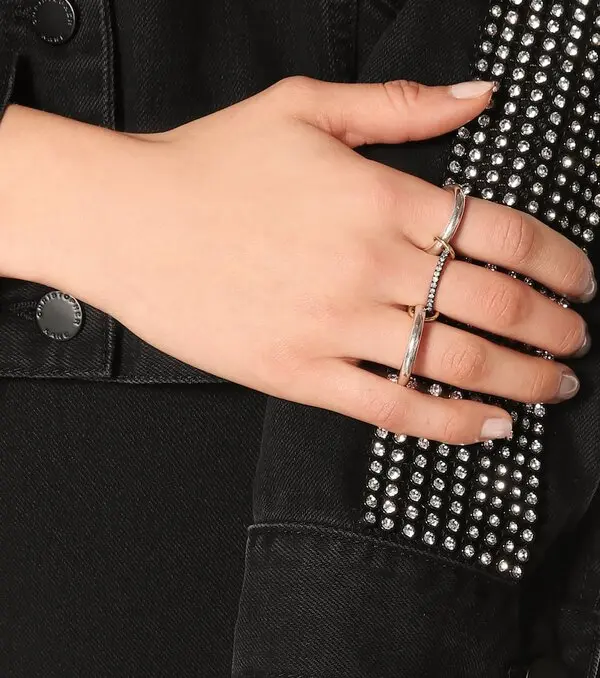 SPINELLI KILCOLLIN Libra Noir Sterling And 18kt Gold Rings With Diamonds - Silver