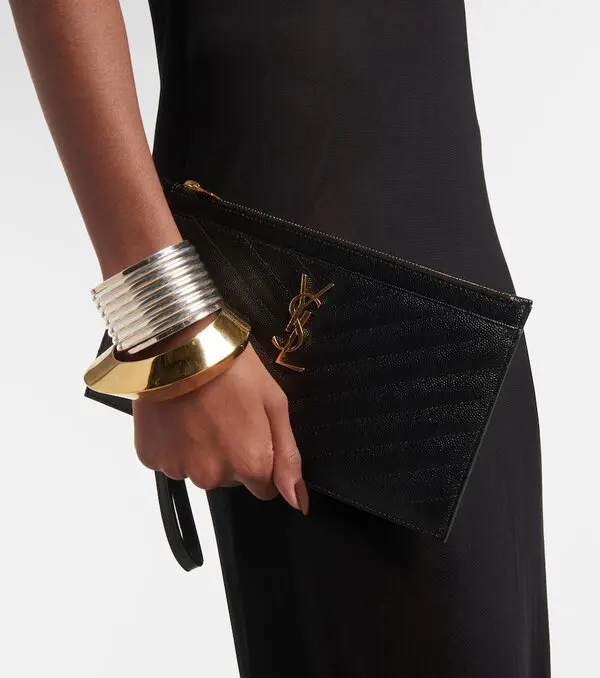 Saint Laurent Monogram Large Leather Pouch