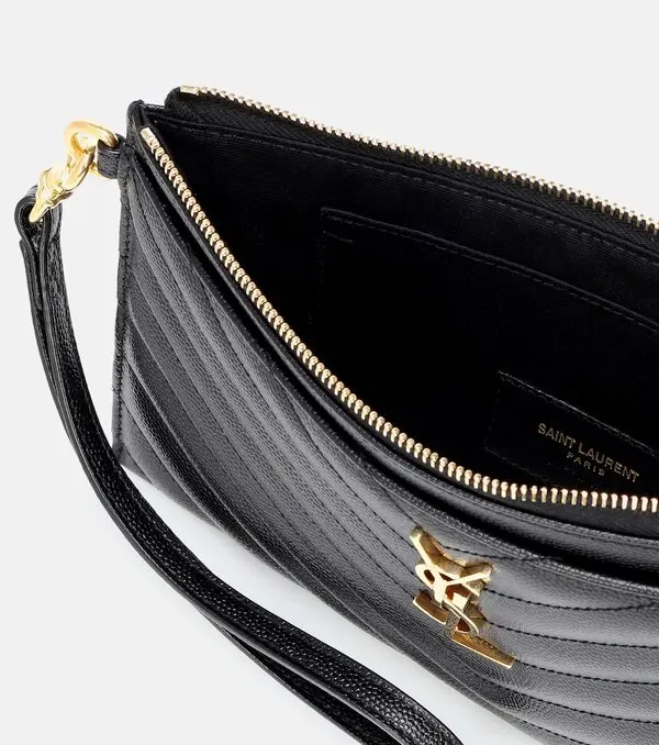 Saint Laurent Monogram Large Leather Pouch
