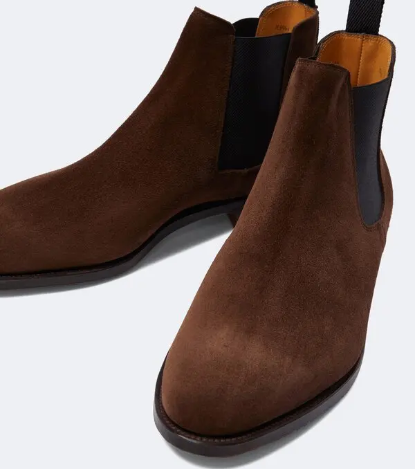 John Lobb Lawry Suede Chelsea Boots - Brown