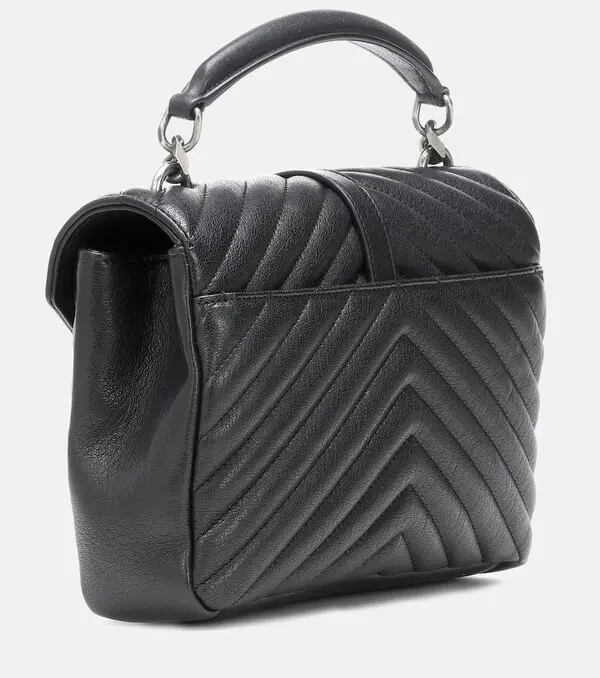 Saint Laurent Collège Medium Leather Shoulder Bag - Black