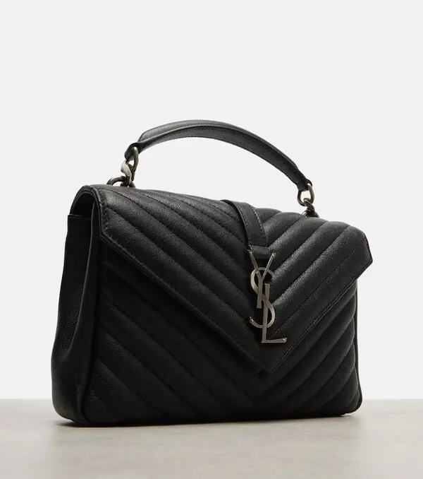 Saint Laurent Collège Medium Leather Shoulder Bag - Black