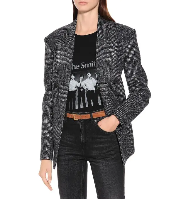 Saint Laurent Cassandre 20 Suede Belt - Brown