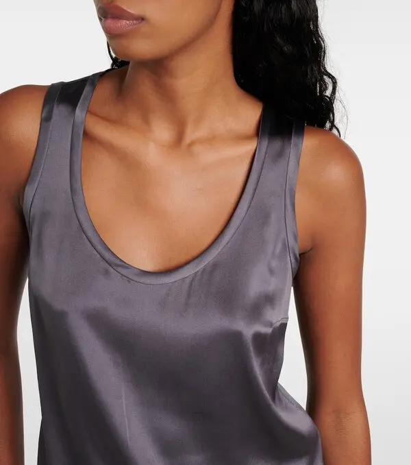 Brunello Cucinelli Stretch Silk-satin Tank Top