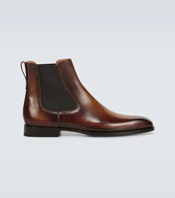 Berluti CaractèRe Capri Leather Boots Brown Editorialist