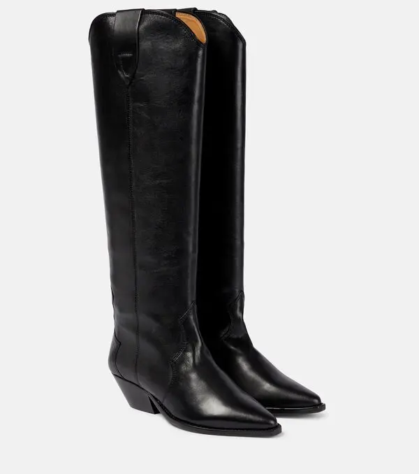 Isabel Marant Étoile Denvee Leather Knee-high Boots - Black