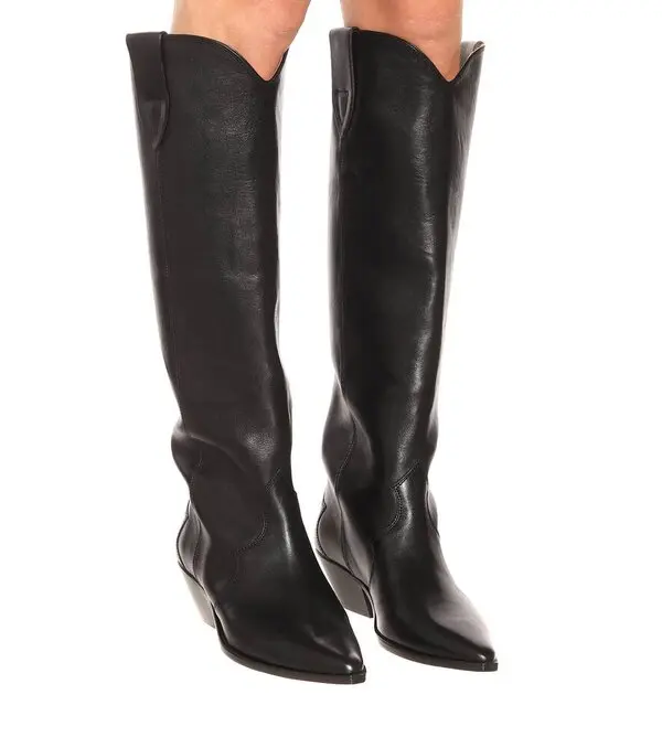 Isabel Marant Étoile Denvee Leather Knee-high Boots - Black