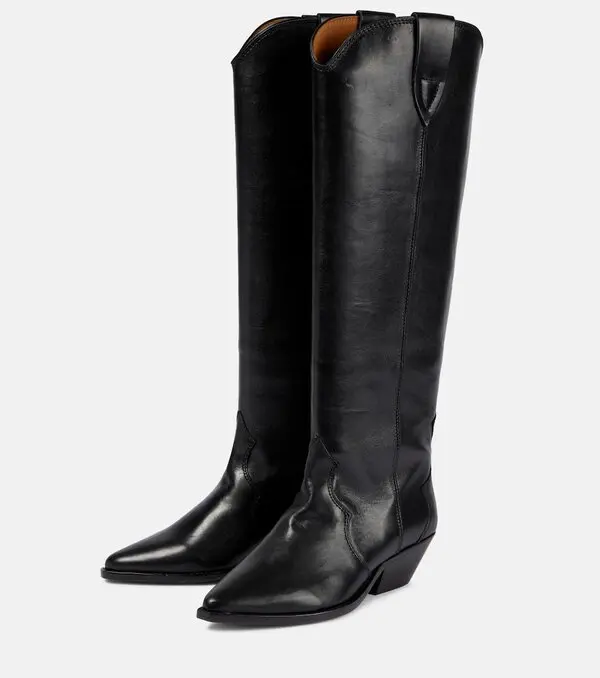 Isabel Marant Étoile Denvee Leather Knee-high Boots - Black