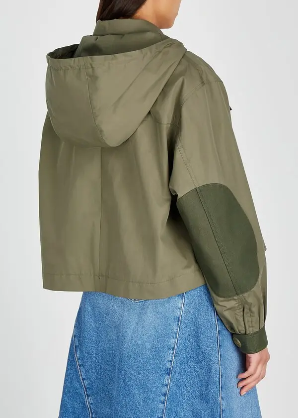 Loewe Army Green Hooded Cotton Jacket
