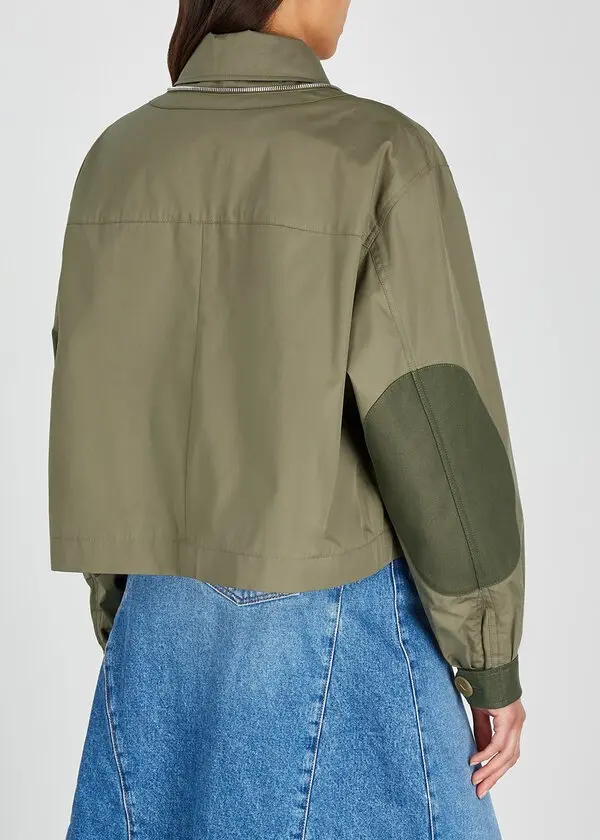 Loewe Army Green Hooded Cotton Jacket