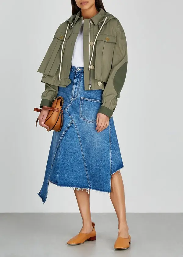 Loewe Army Green Hooded Cotton Jacket