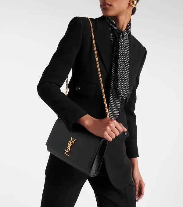 Saint Laurent Kate Medium Leather Shoulder Bag - Black