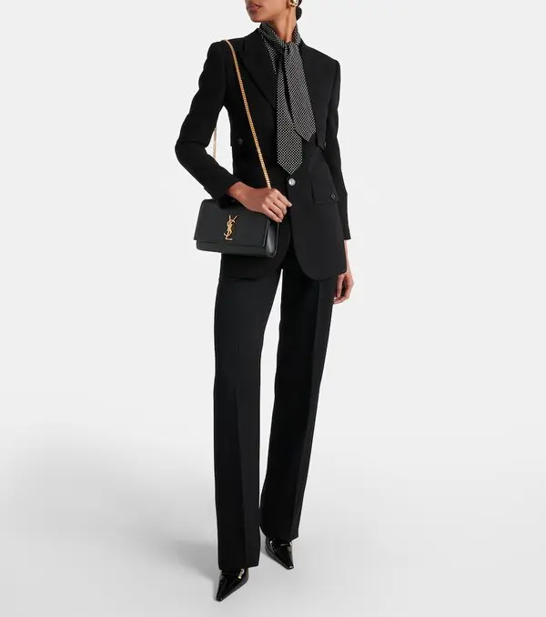Saint Laurent Kate Medium Leather Shoulder Bag - Black