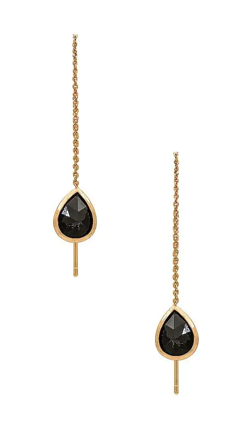 Ettika Threader Earrings - Black & Gold