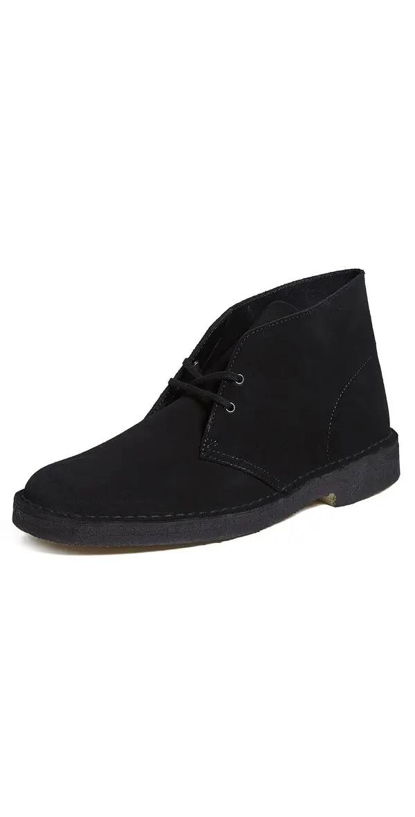 Clarks Suede Desert Boots - Black