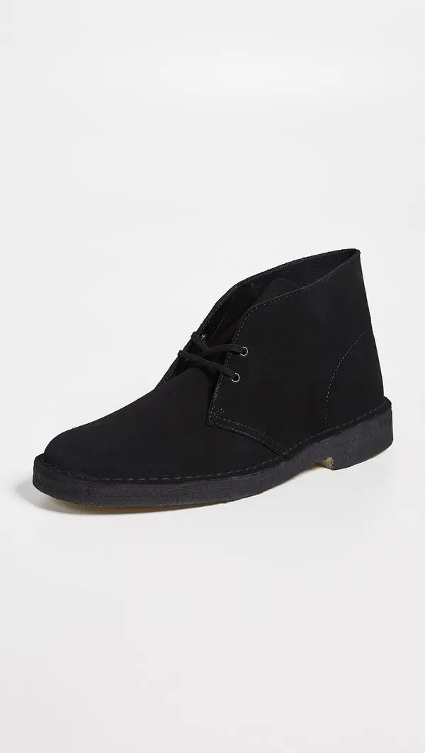 Clarks Suede Desert Boots - Black