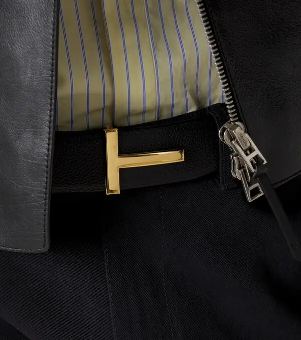TOM FORD T Icon Reversible Leather Belt - Brown