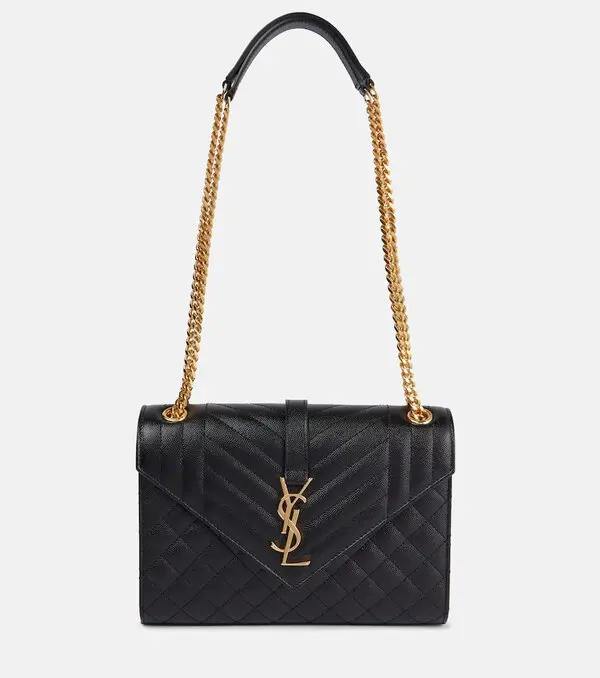 Saint Laurent Envelope Medium Shoulder Bag - Black