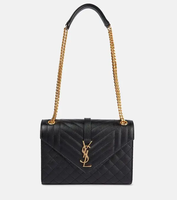 Saint Laurent Envelope Medium Shoulder Bag - Black
