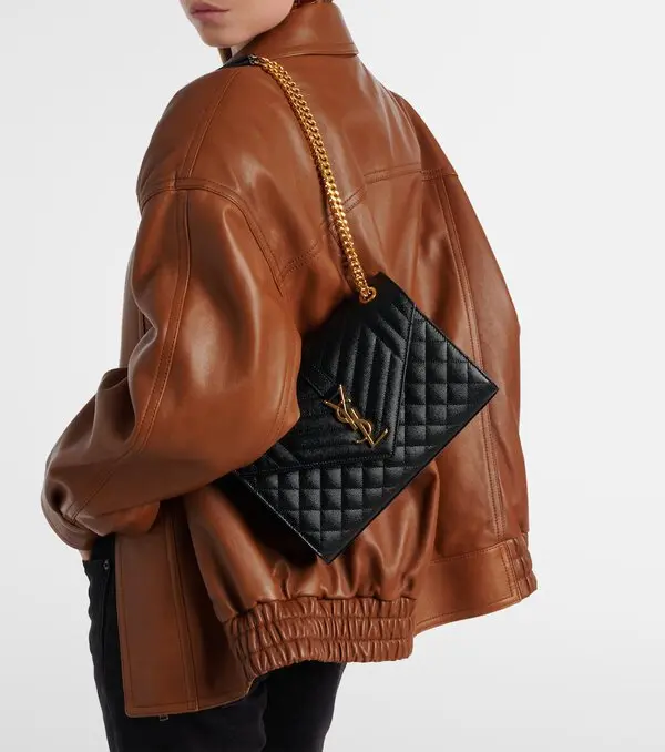 Saint Laurent Envelope Medium Shoulder Bag - Black