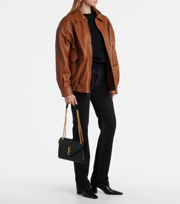 Saint Laurent Envelope Medium Shoulder Bag - Black