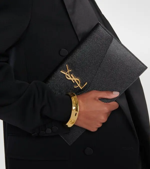 Saint Laurent Uptown Leather Clutch - Black
