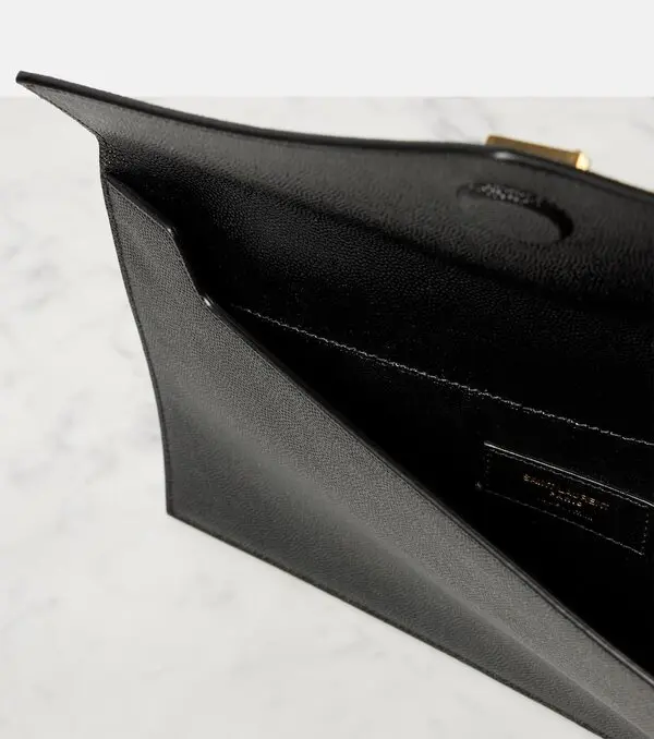 Saint Laurent Uptown Leather Clutch - Black