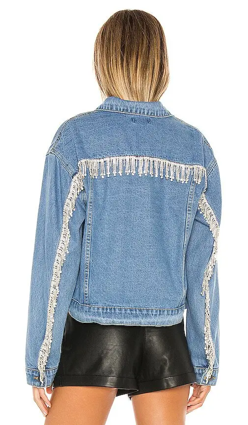 Superdown Raya Rhinestone Fringe Jacket