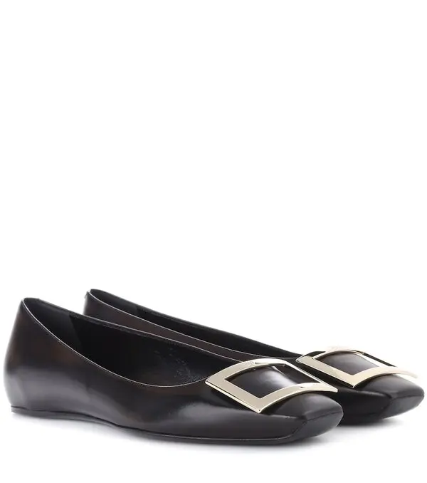 ROGER VIVIER Belle Vivier Leather Ballet Flats