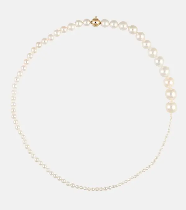 Sophie Bille Brahe Peggy 14kt Gold Necklace With Freshwater Pearls - White