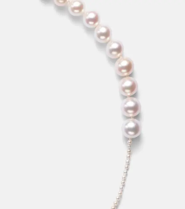 Sophie Bille Brahe 14kt Gold Pearl Necklace - White | Editorialist