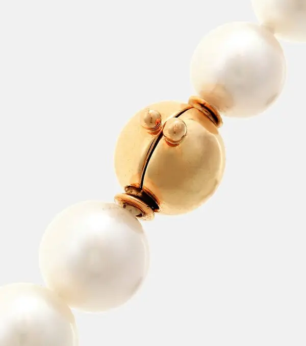 Sophie Bille Brahe 14kt Gold Pearl Necklace - White | Editorialist