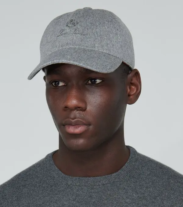Loro Piana Logo Cashmere Baseball Cap - Grey | Editorialist