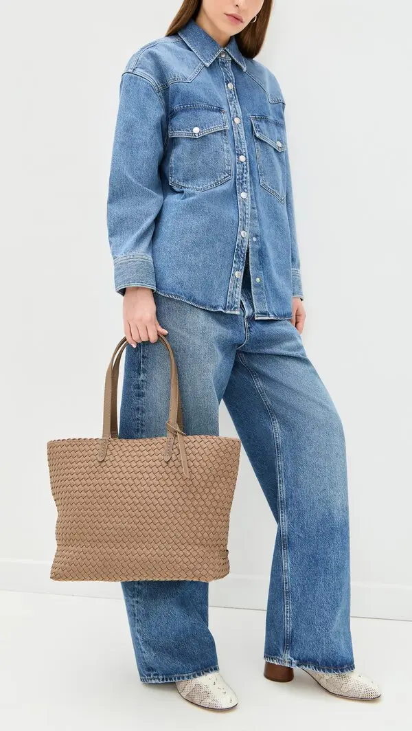NAGHEDI Small Woven Tote - Cashmere