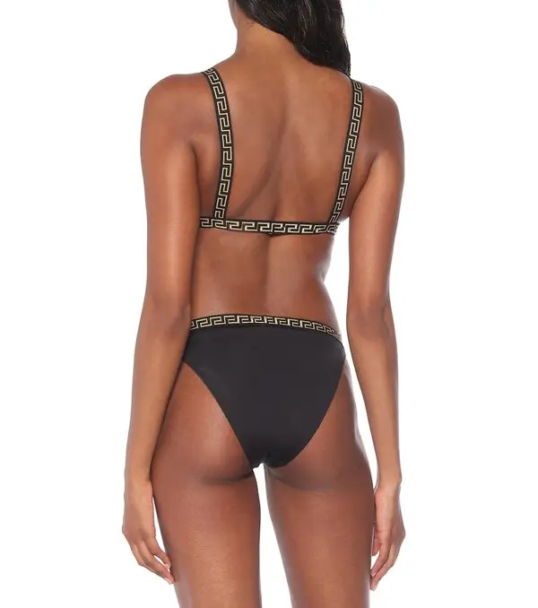Versace Greek Key Bikini Bottom - Black