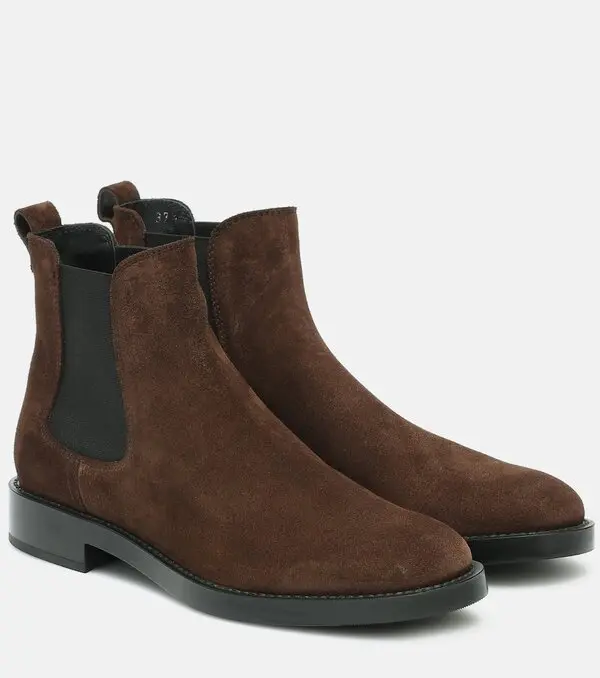TOD'S Suede Chelsea Boots - Brown