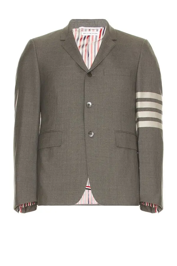 Thom Browne Bar Engineered Suit Jacket In Grey