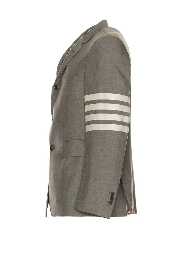 Thom Browne Bar Engineered Suit Jacket In Grey