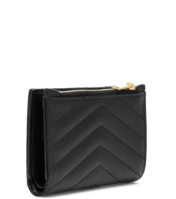 Saint Laurent Monogram Zipped Leather Wallet