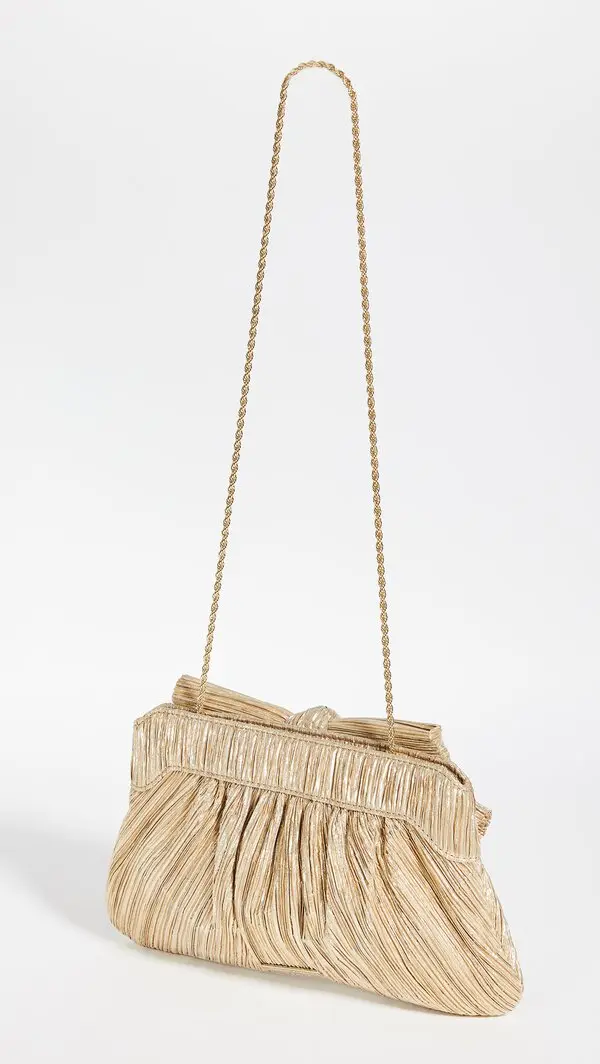 LOEFFLER RANDALL Rayne Pleated Frame Clutch - Gold