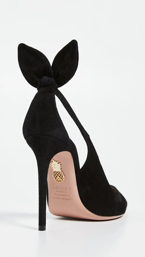 AQUAZZURA Bow Tie Pointed Toe Pumps
