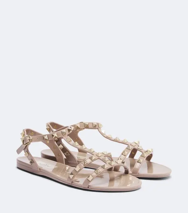 Valentino Garavani Pvc Rockstud Sandals - Beige