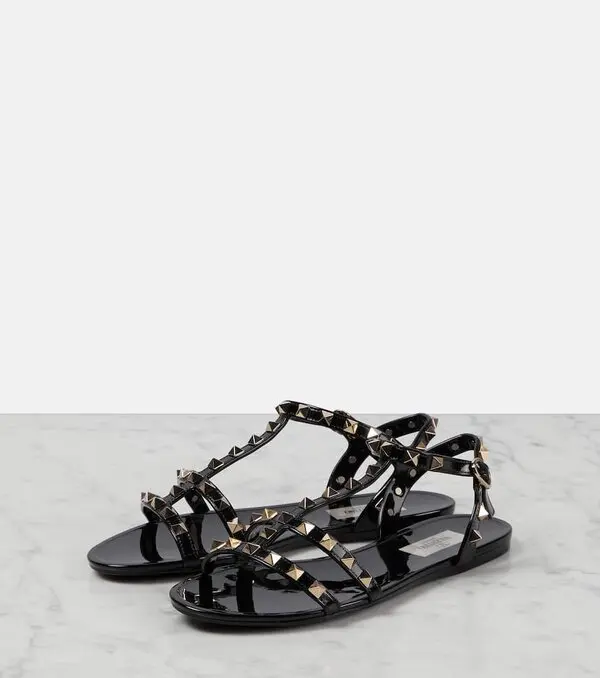 Valentino Garavani Rockstud Pvc Sandals - Black