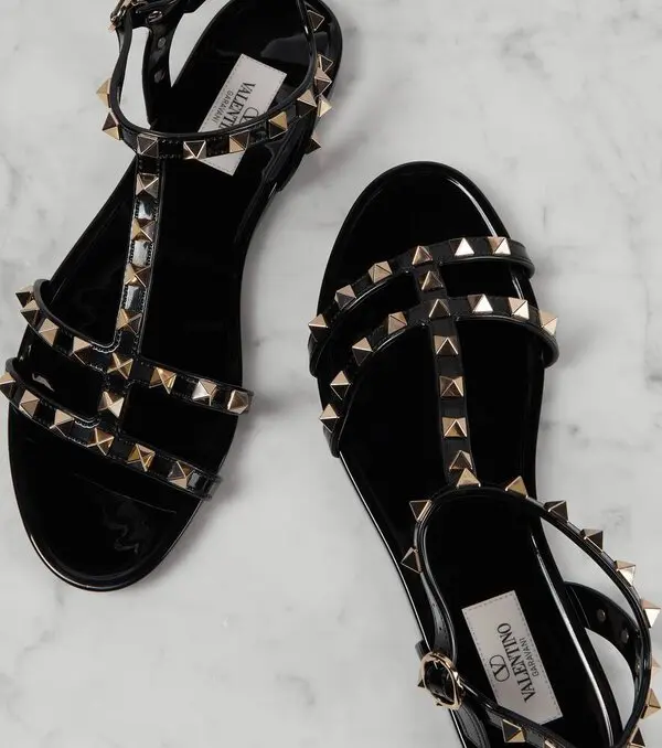 Valentino Garavani Rockstud Pvc Sandals - Black