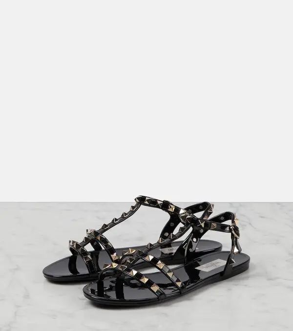 Valentino Garavani Rockstud Pvc Sandals - Black